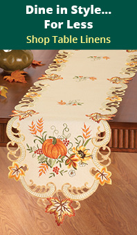 Embroidered Halloween Pumpkin Table Linens | Collections Etc.