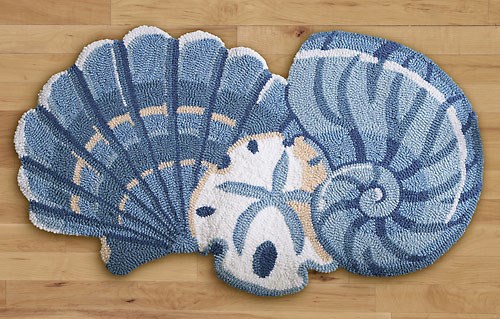 Seashell Beach Decor Accent Rug | Collections Etc.