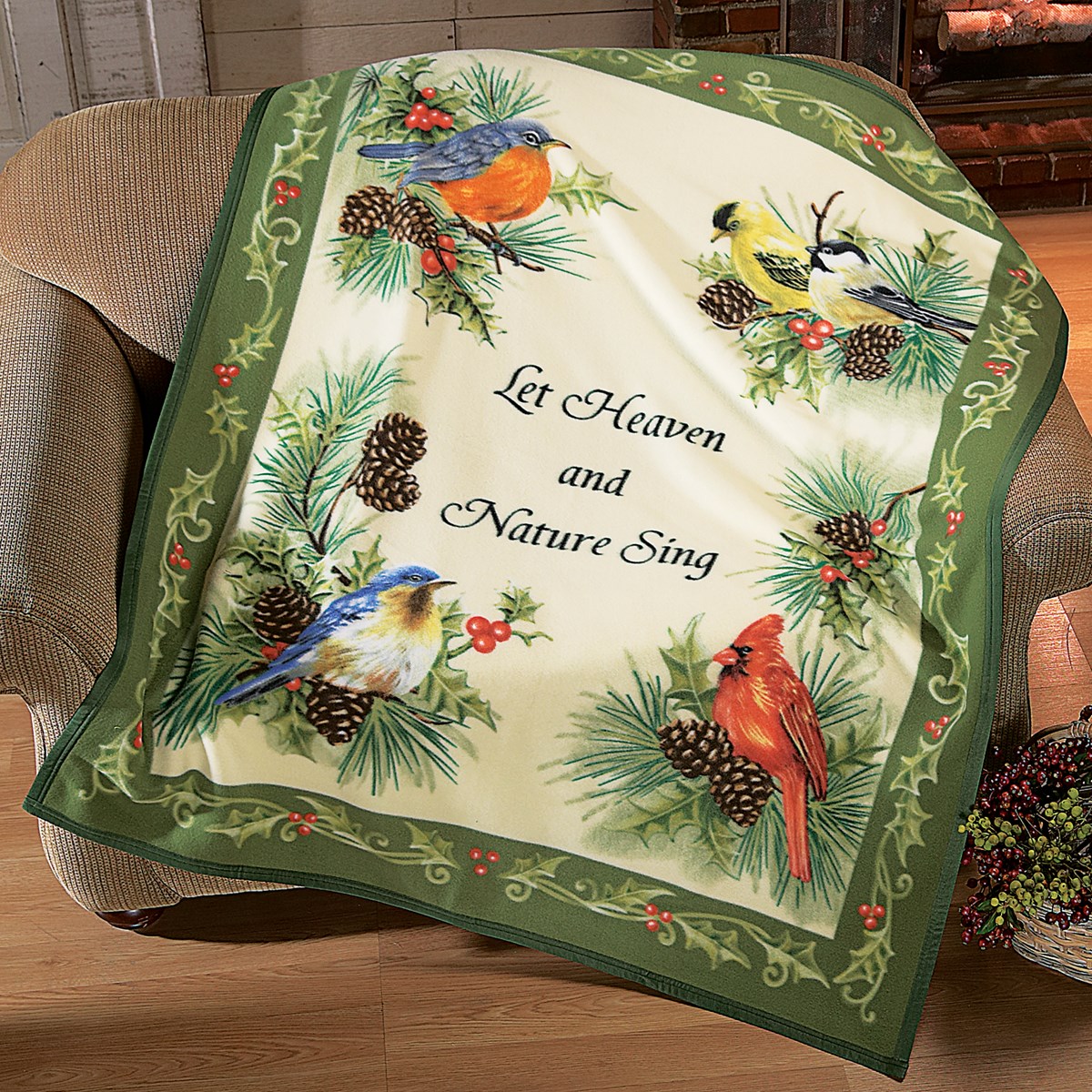 Let Heaven & Nature Sing Bird Fleece Throw | Collections Etc.