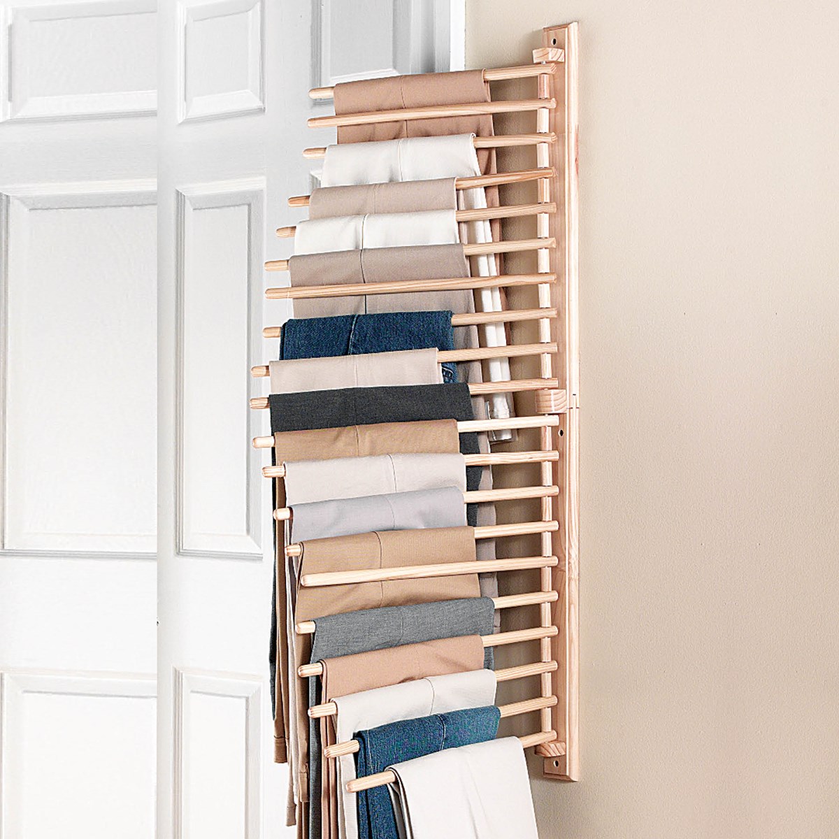 Wall Mount Trouser Pant Closet Organization Rack | Collections Etc.