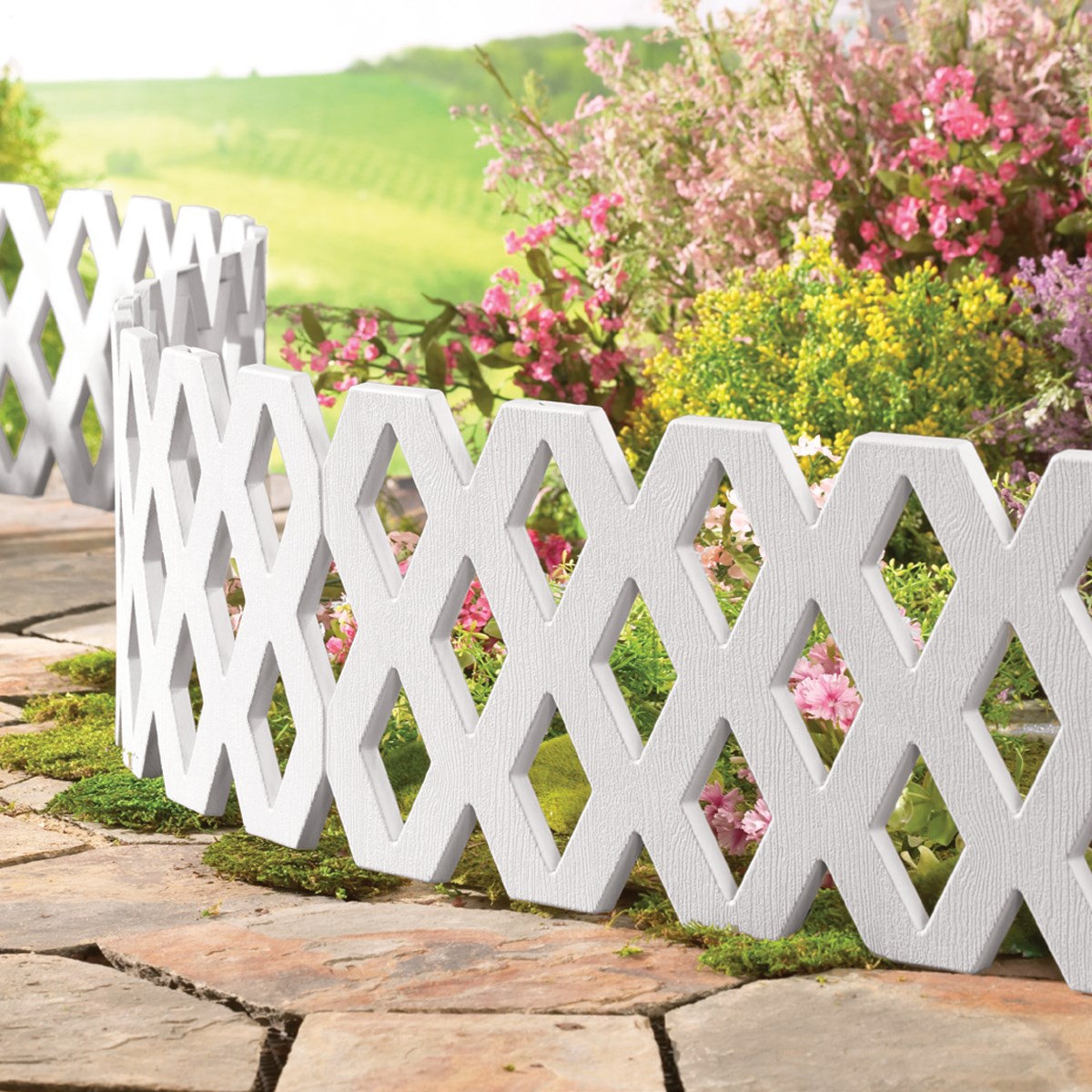 Lattice Fence Garden Border Set - 4 pc | Collections Etc.