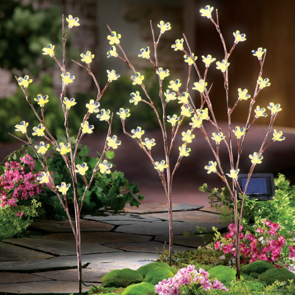 Flower Branches Solar Garden Lights - Set of 3 | Collections Etc.