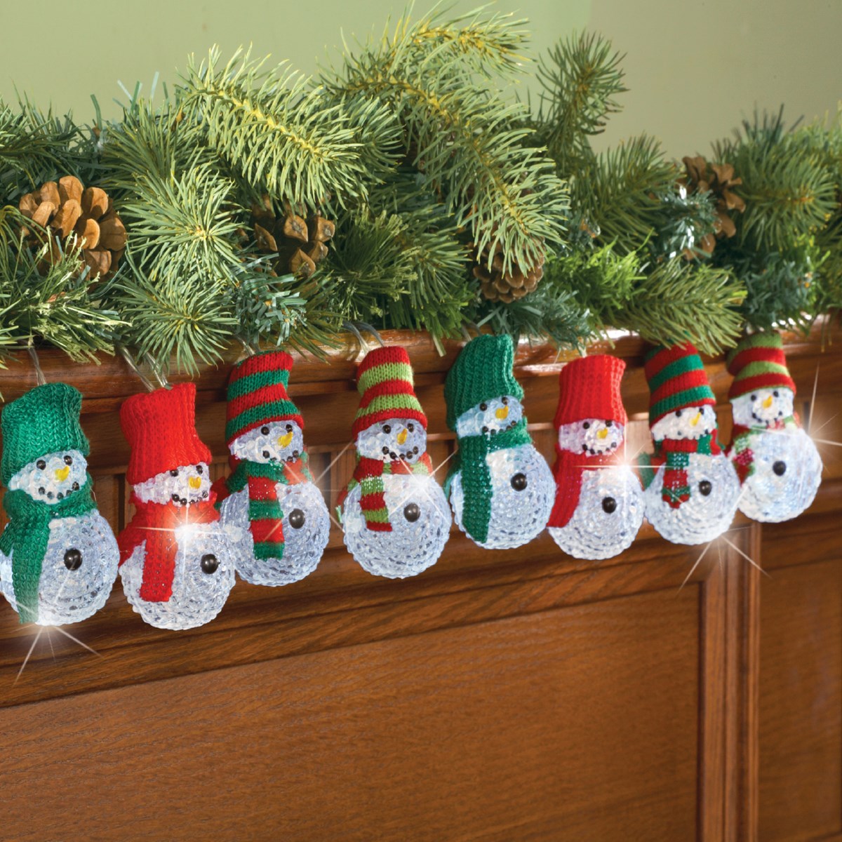 Sparkling Snowman String Lights Set | Collections Etc.