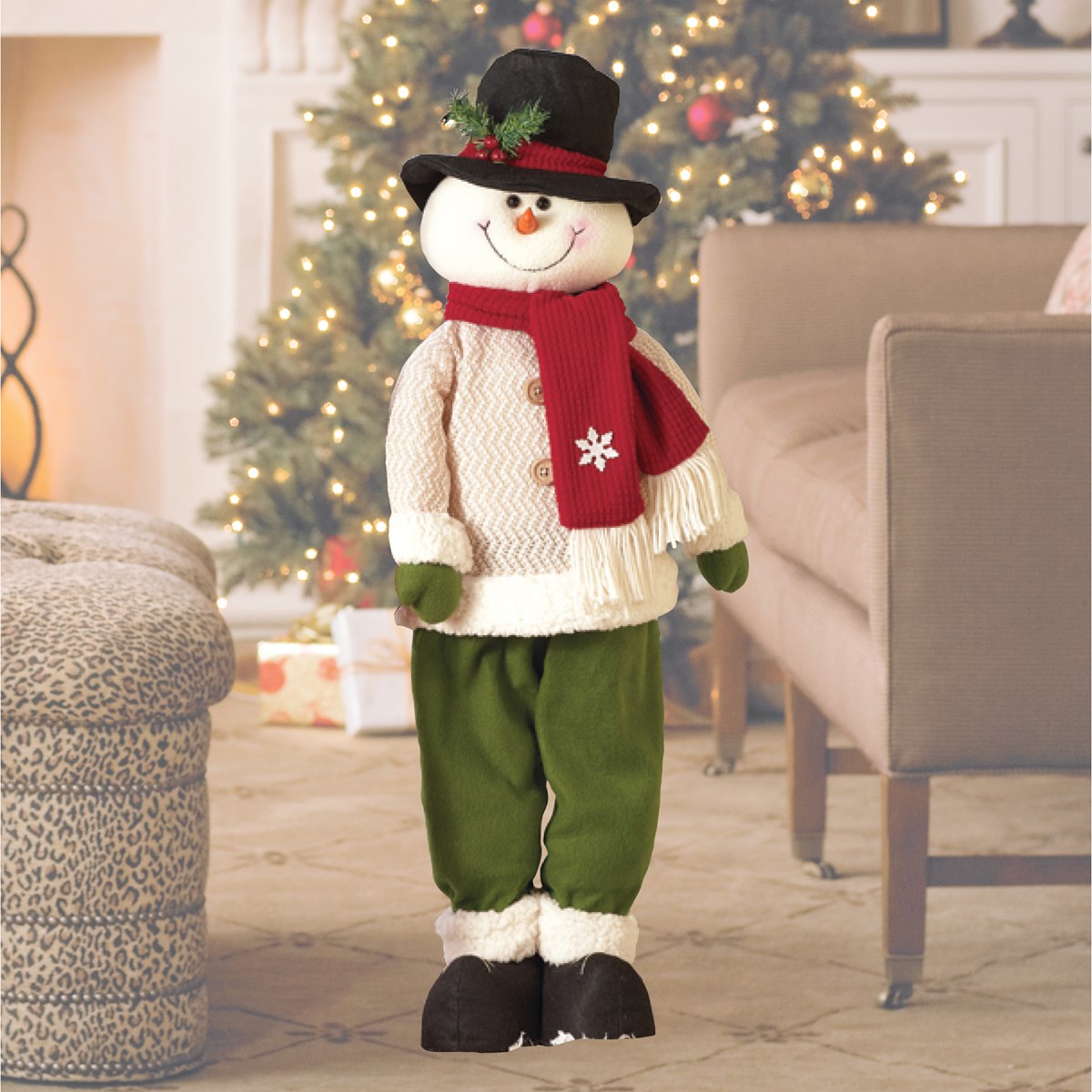 Standing Snowman Couple with Extendable Legs | Collections Etc.