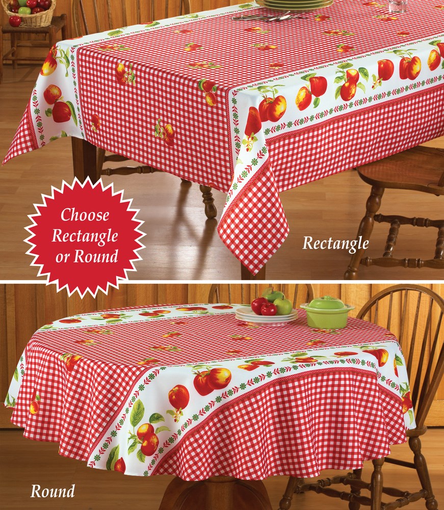 Red Gingham Apple Kitchen Tablecloth | Collections Etc.