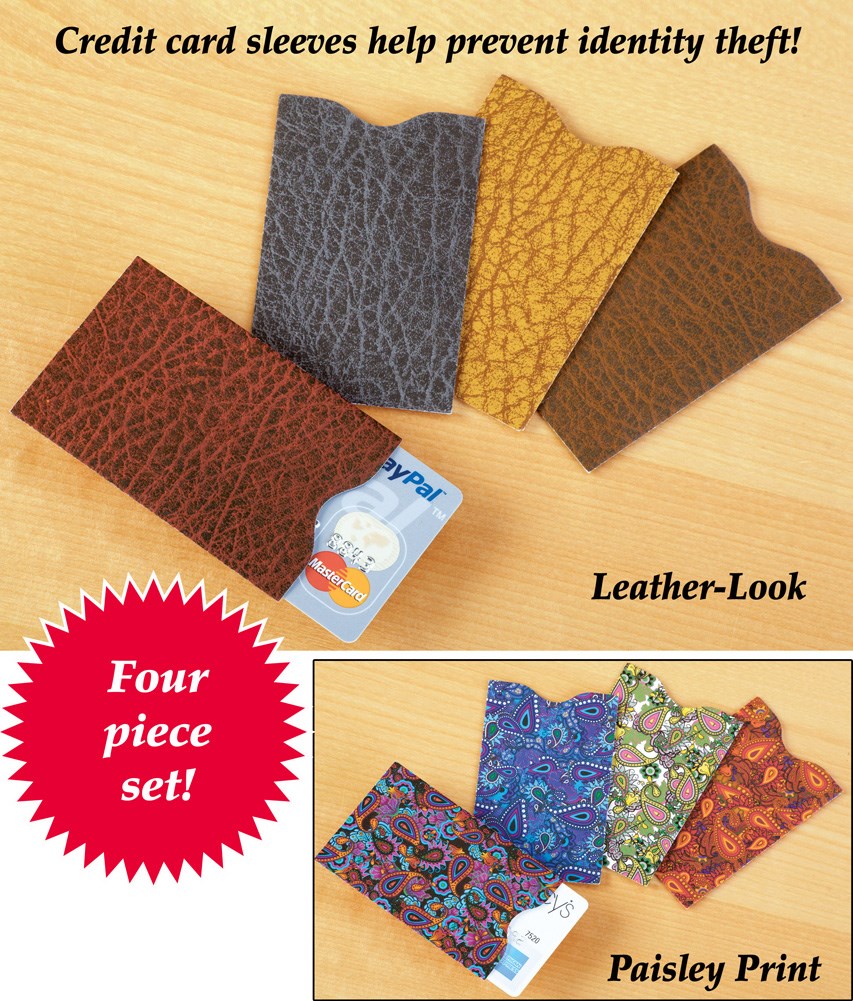 RFID Blocking Credit Card Sleeves - Set of 4 | Collections Etc.