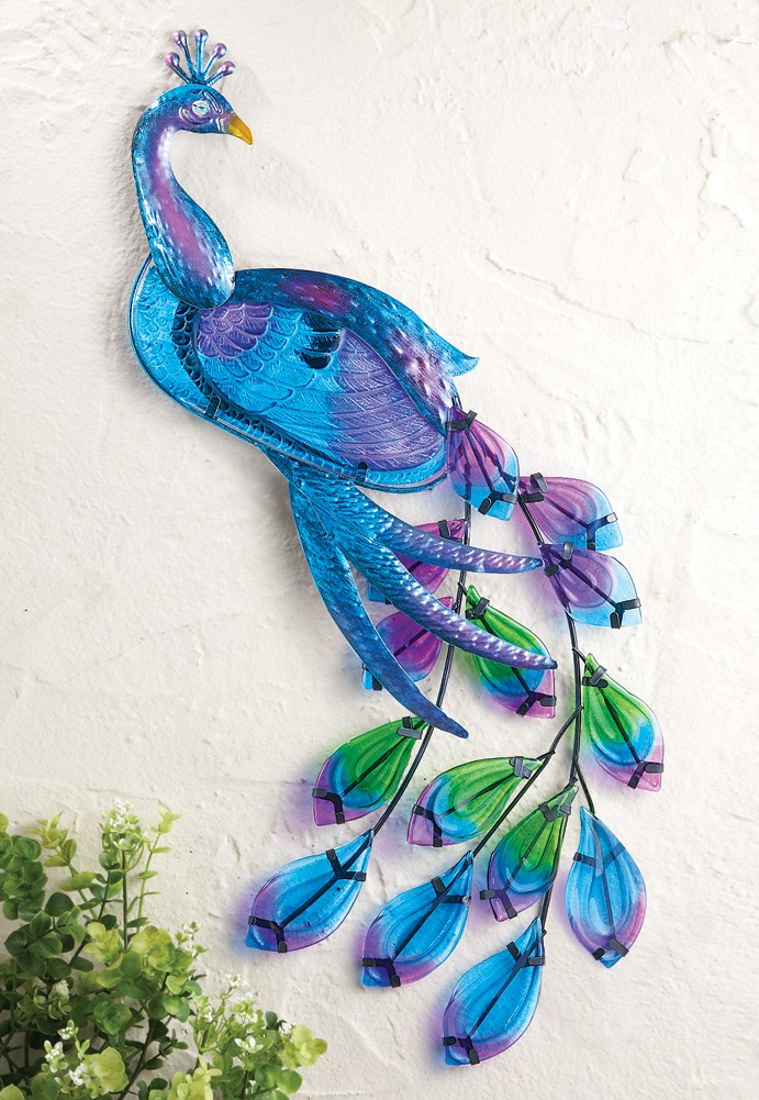 Glass Peacock Wall Decor Collections Etc