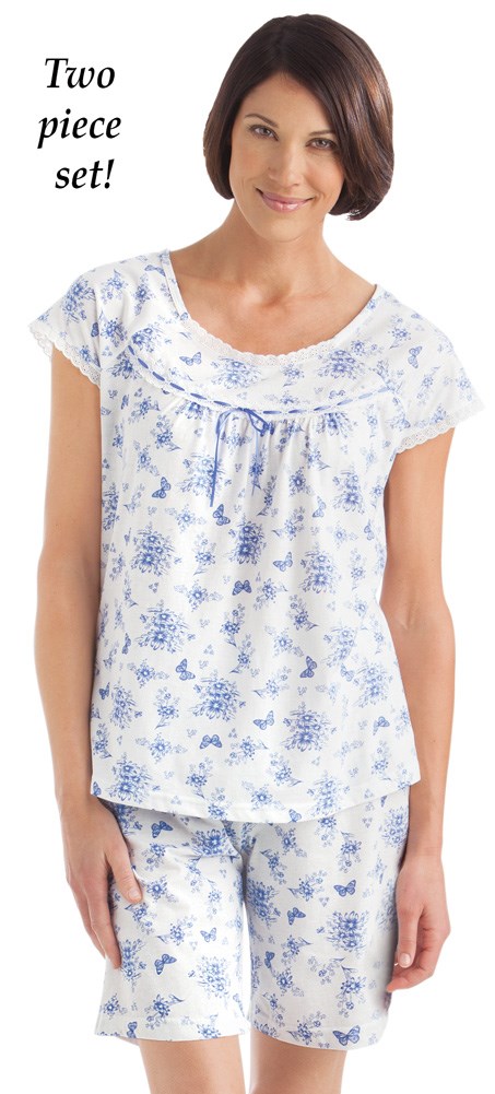 Floral Summer Pajama Short Set | Collections Etc.
