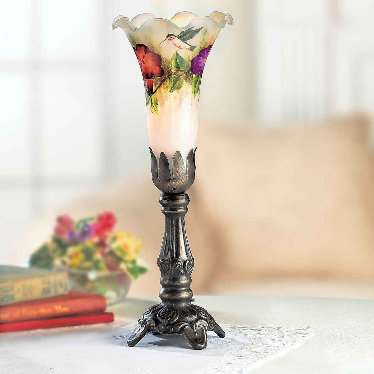 Floral Hummingbird Accent Lamp | Collections Etc.