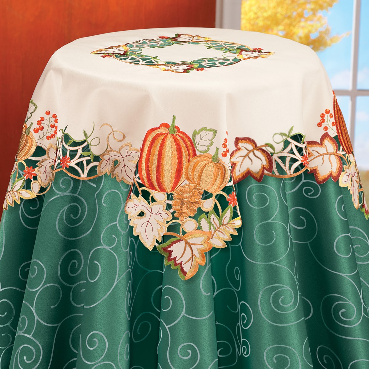 Fall Harvest Pumpkin Table Linens | Collections Etc.
