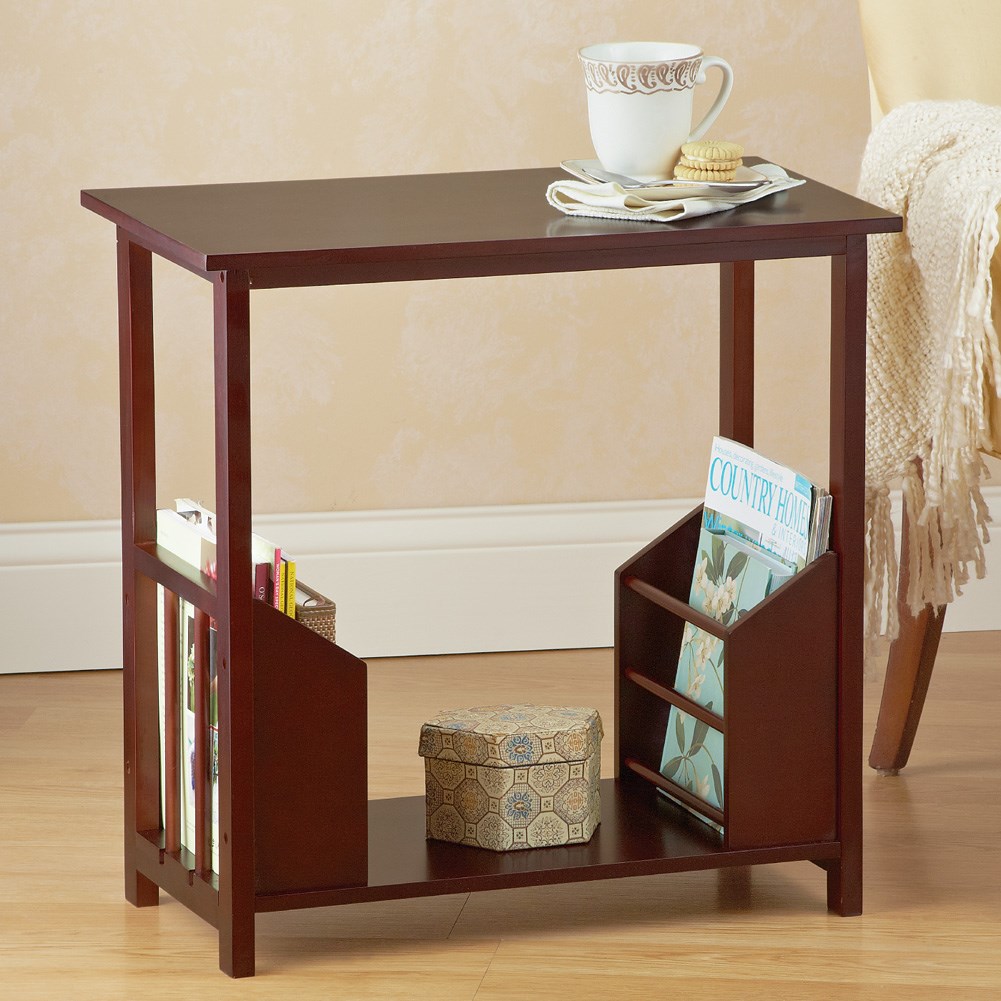 Wooden Magazine Organizer Table | Collections Etc.