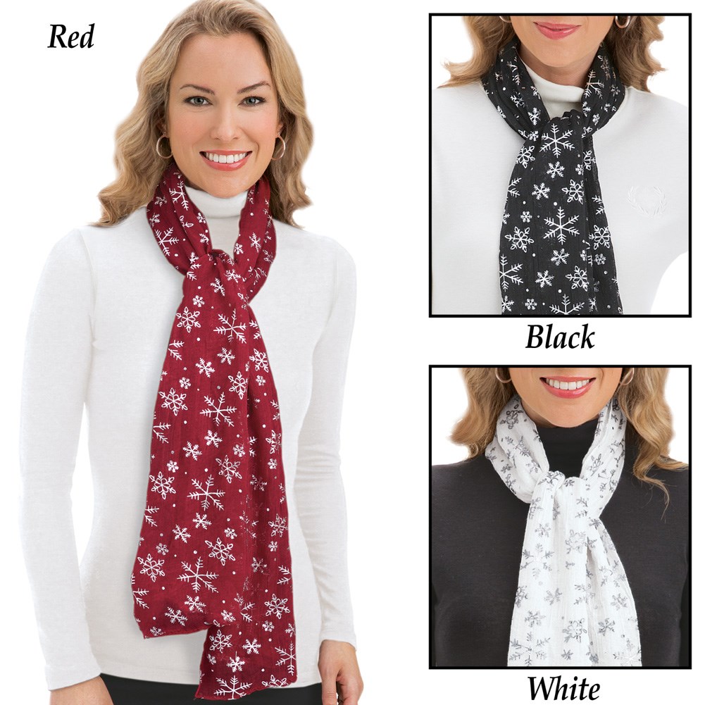 Winter Snowflake Woven Scarf | Collections Etc.