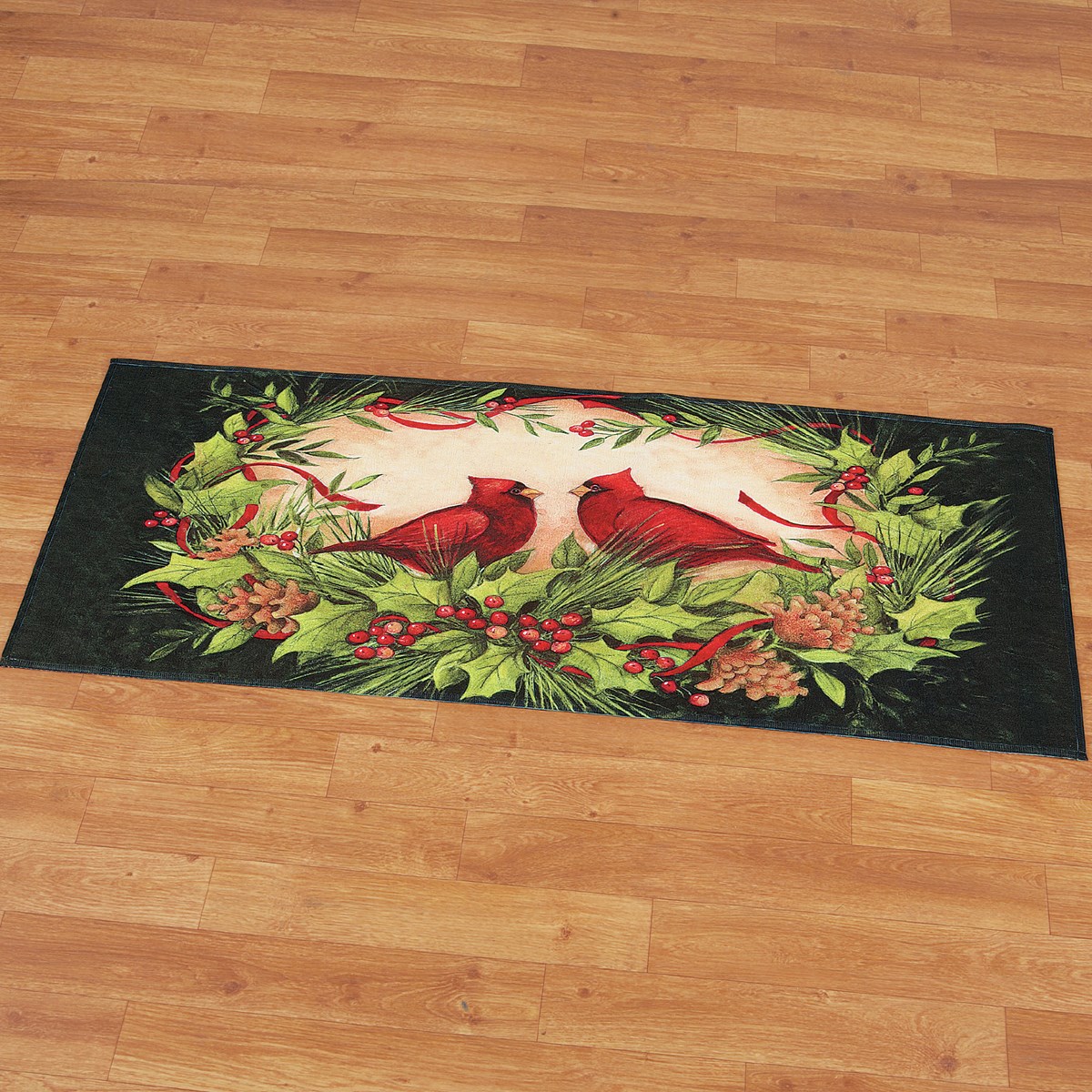 Holiday Cardinal Evergreen Mat | Collections Etc.