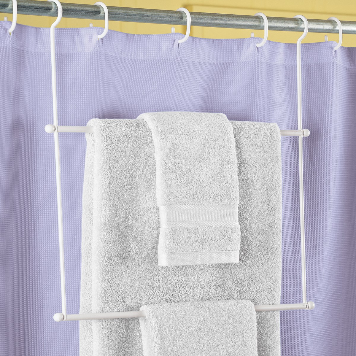 Instant Hanging Shower Rod Towel Rack | Collections Etc.