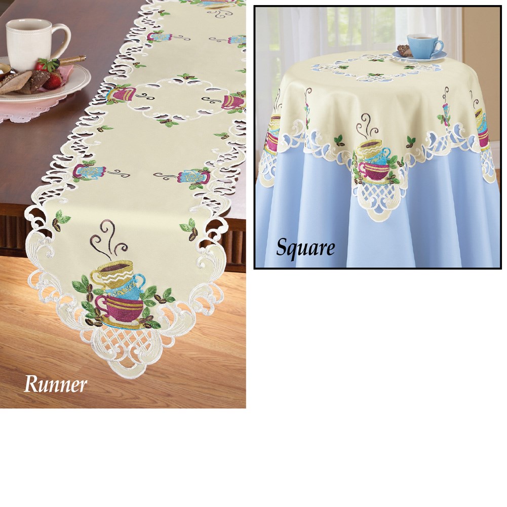 Embroidered Coffee Table Linens | Collections Etc.
