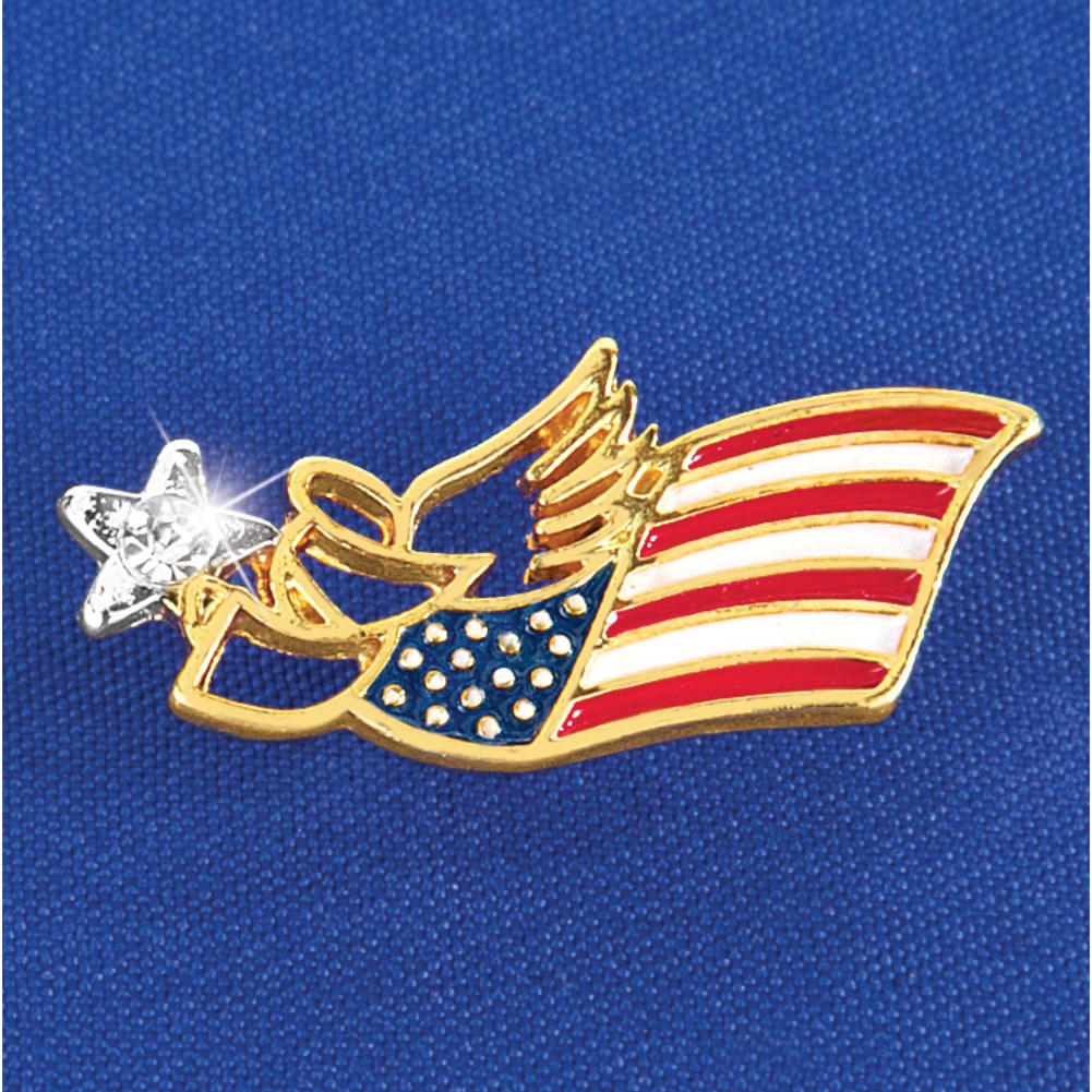 Patriotic American Flag Angel Pin | Collections Etc.