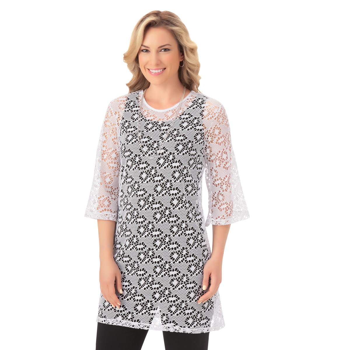 Flowing Crochet Tunic Top | Collections Etc.