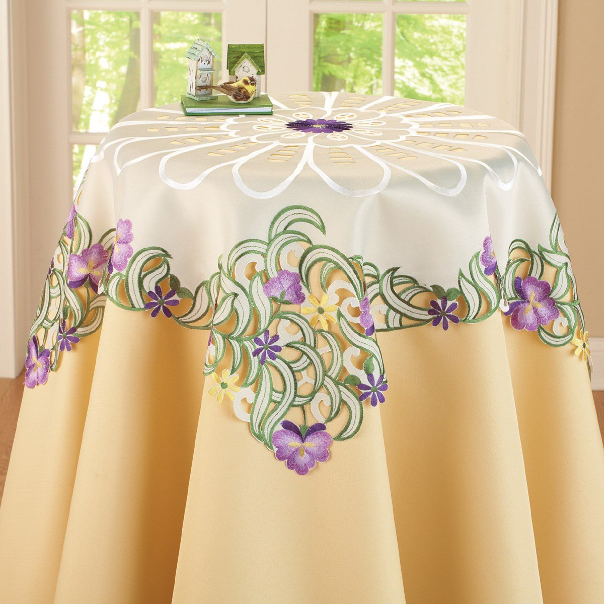 Embroidered Wildflower Table Linens | Collections Etc.