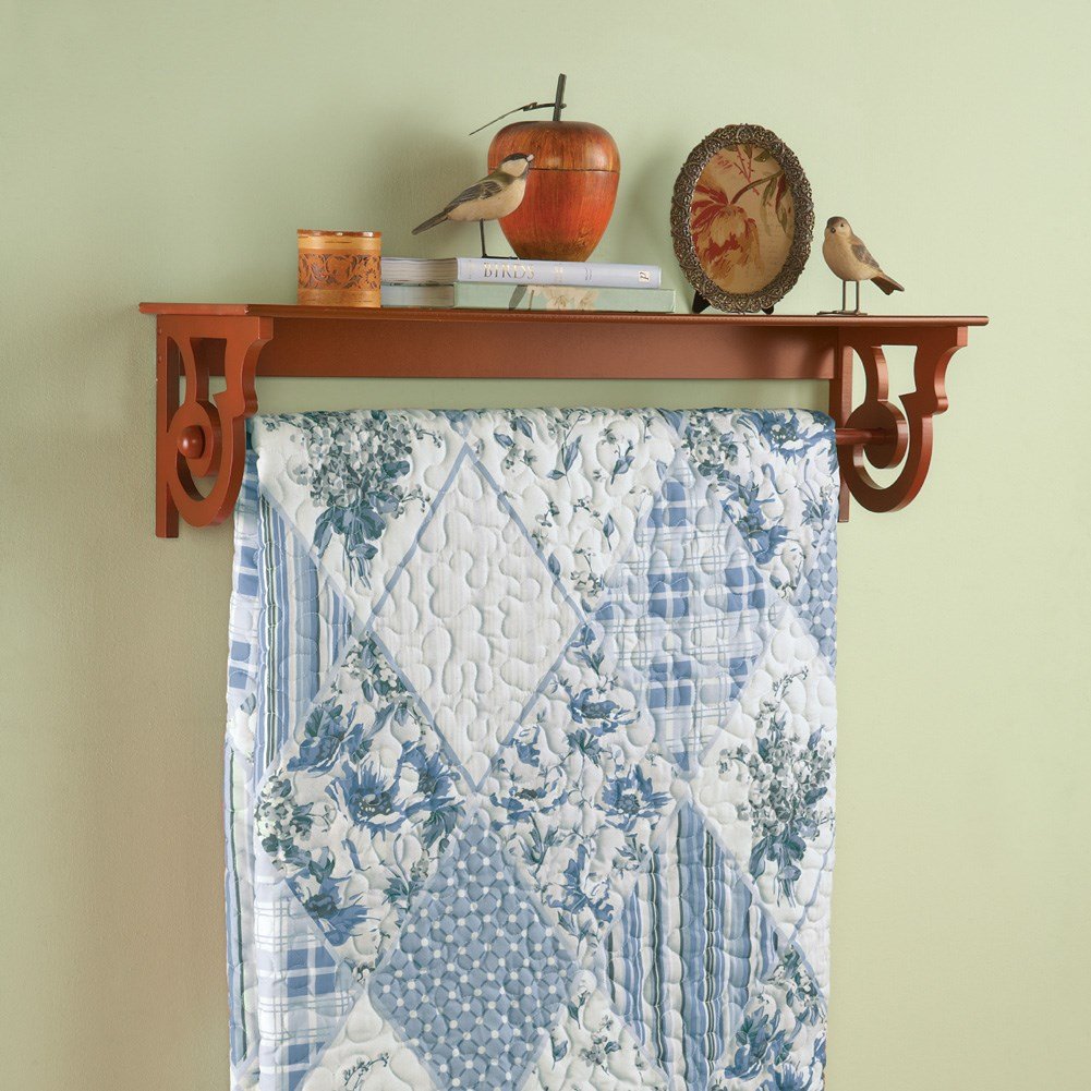 Wooden Quilt Rack with Shelf | Collections Etc.