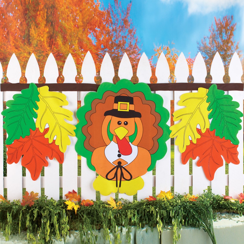Thanksgiving Turkey Bunting Fence Decor | Collections Etc.