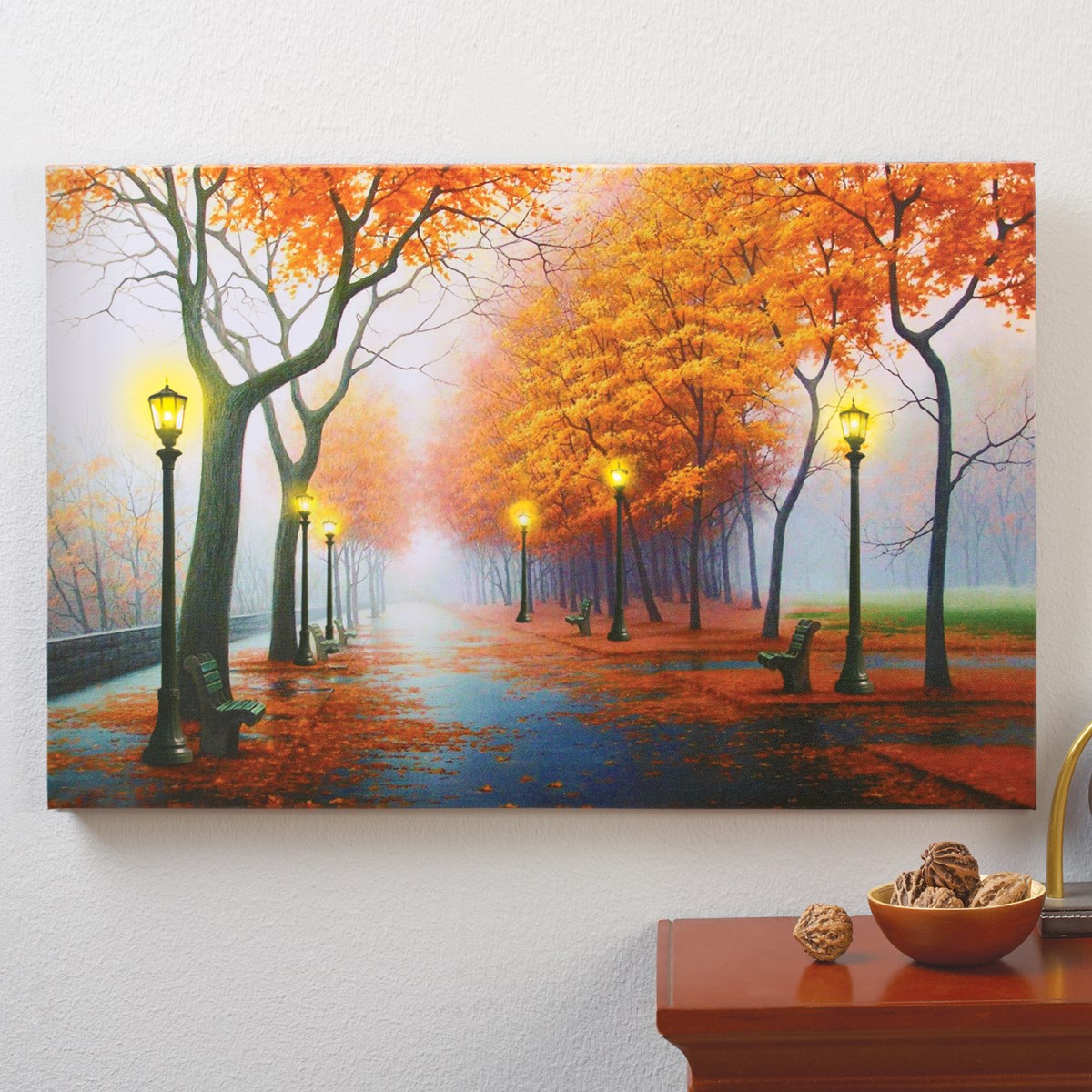Autumn in the Park LED Lighted Canvas Wall Art | Collections Etc.
