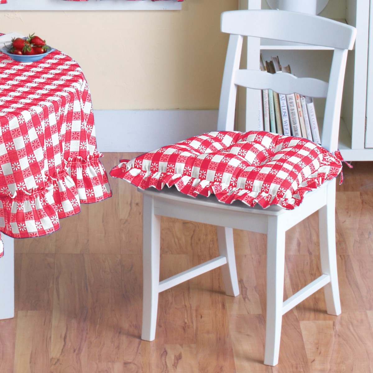 Samantha Checkered Chair Pad | Collections Etc.