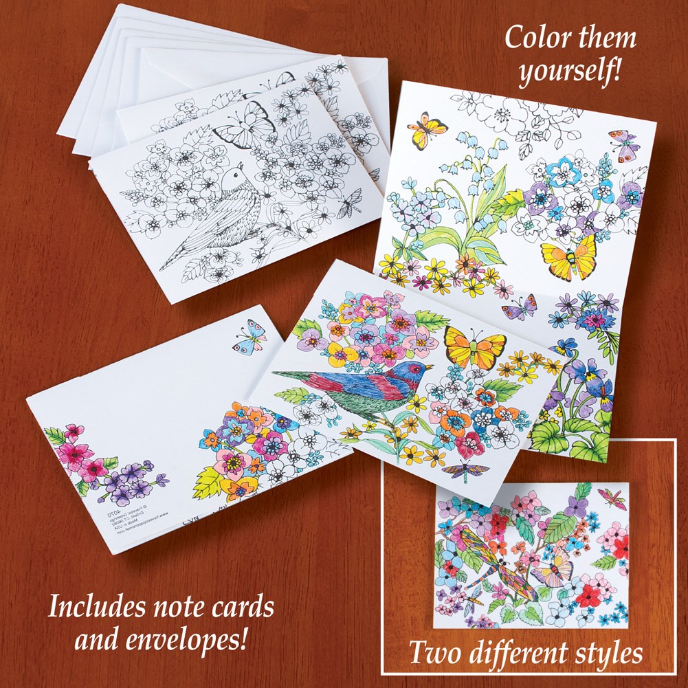 Note Cards to Color - 20 pc | Collections Etc.
