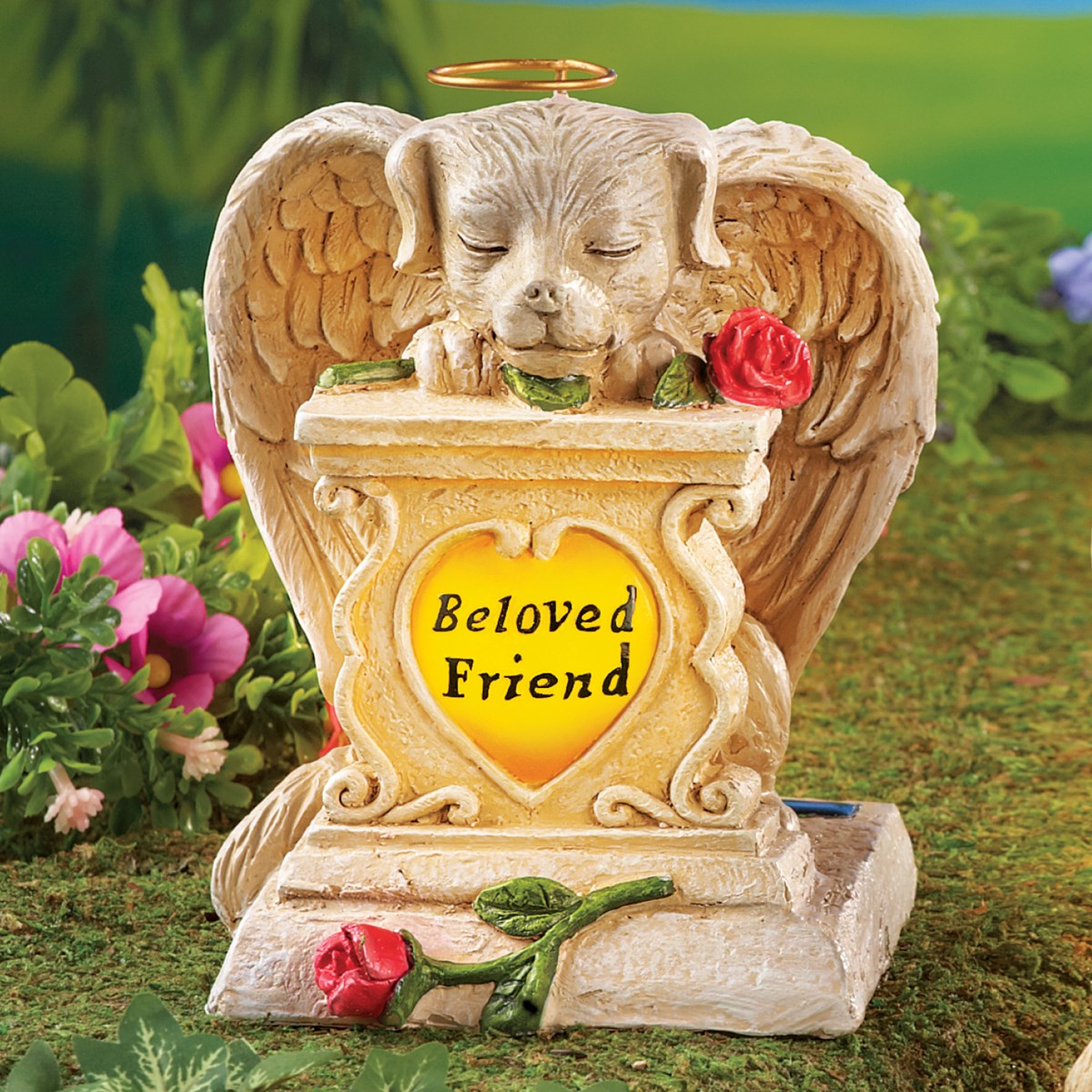 Pet Memorial Stone with Solar Light | Collections Etc.