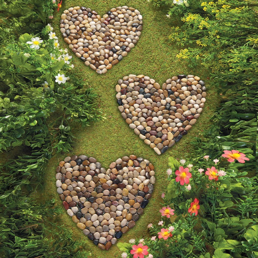 Heart Shaped Stone Mats - Set of 3 | Collections Etc.