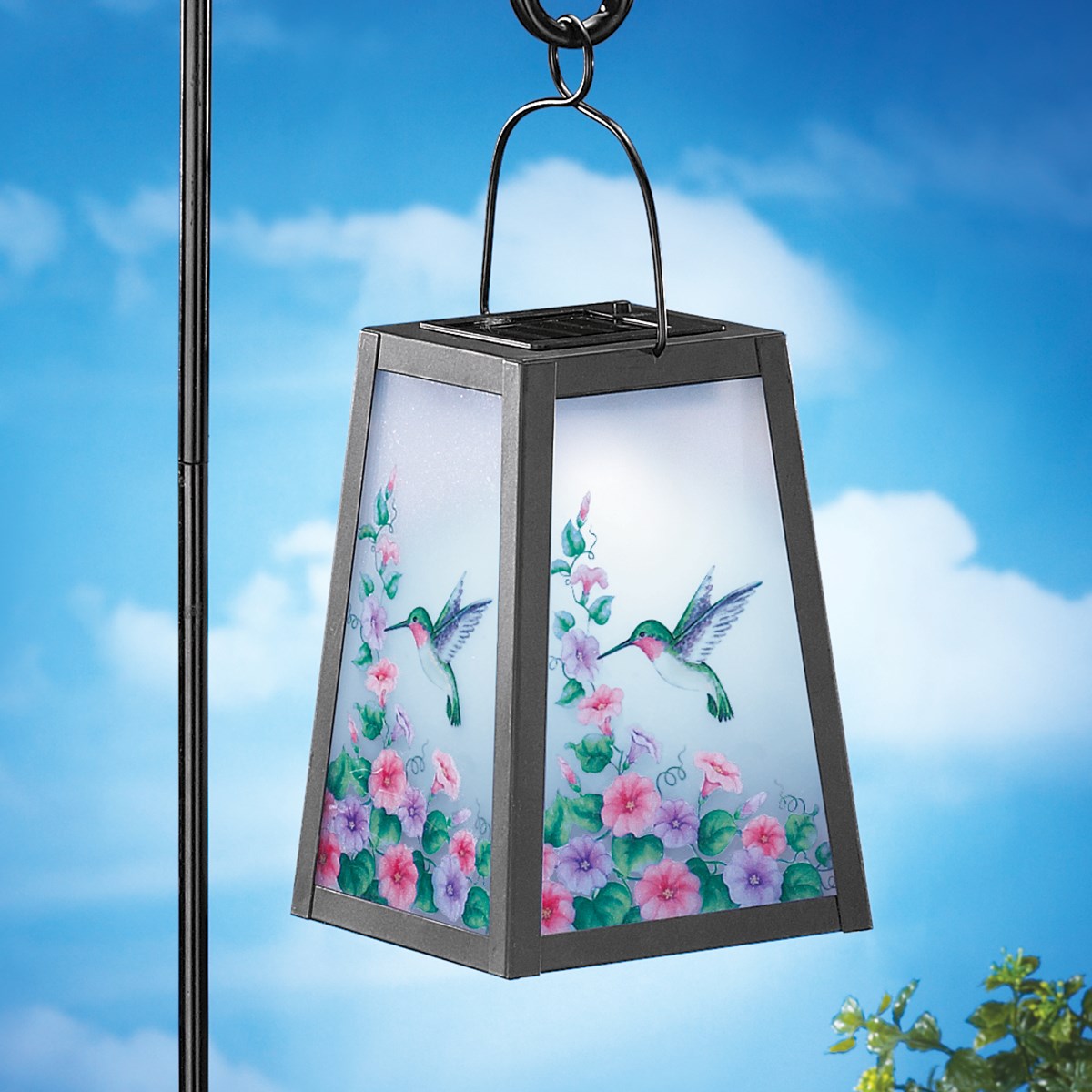 Hummingbird Lantern with Shepherd's Hook | Collections Etc.