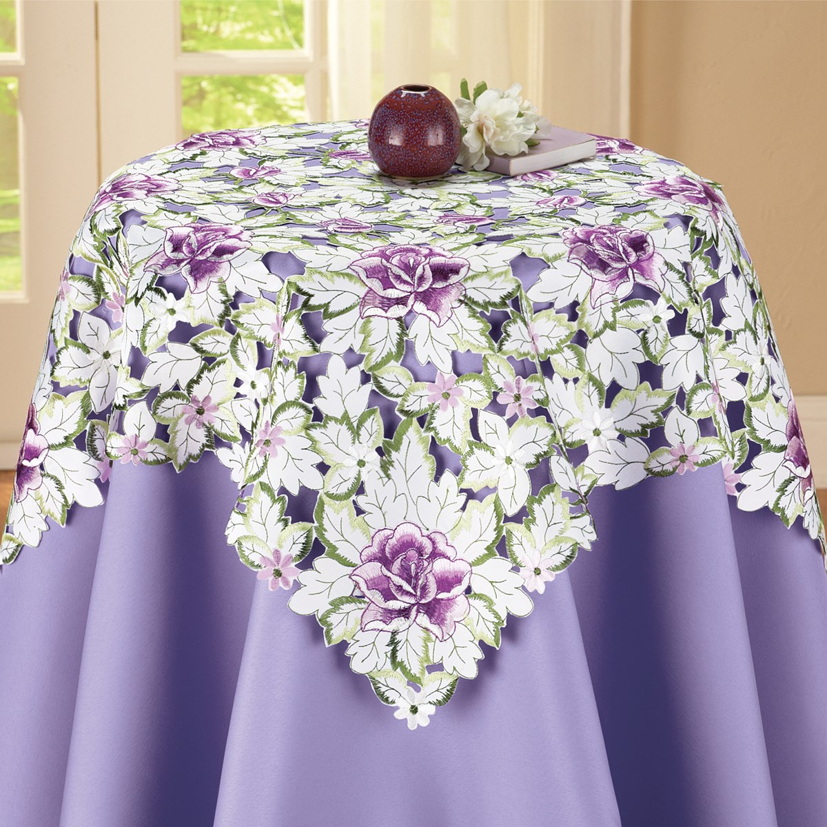 All Over Rose Cut-out Table Linens | Collections Etc.