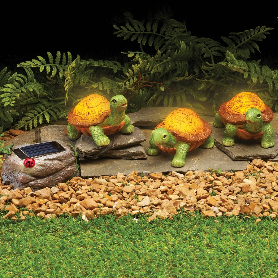 Solar Turtles Garden Figurine - Set of 3 | Collections Etc.