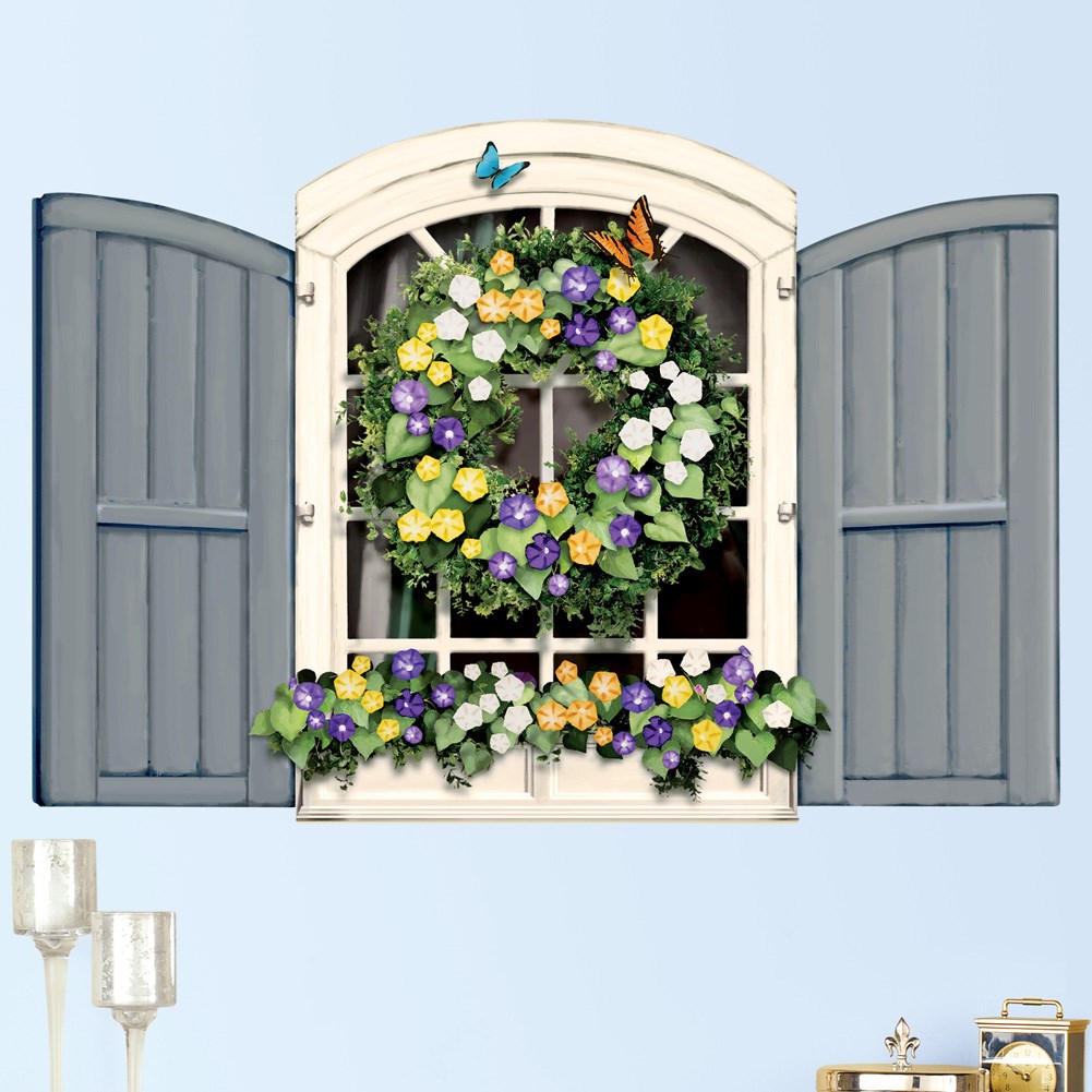 Floral Window View Wall Decal | Collections Etc.