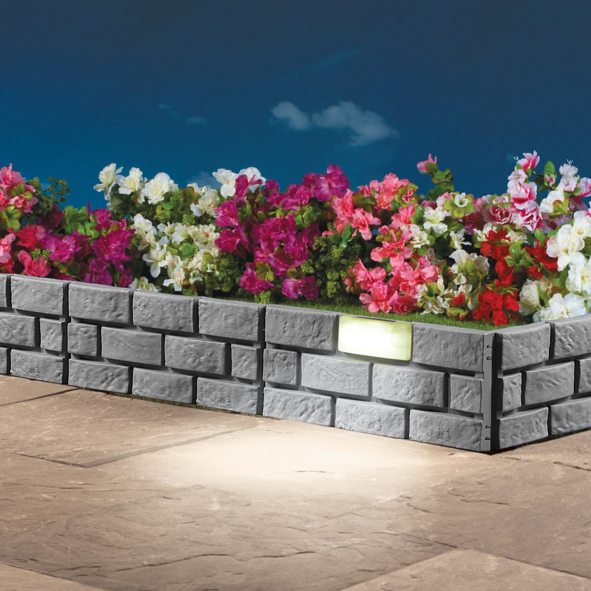 Stone Look Solar Garden Border - Set of 4 | Collections Etc.