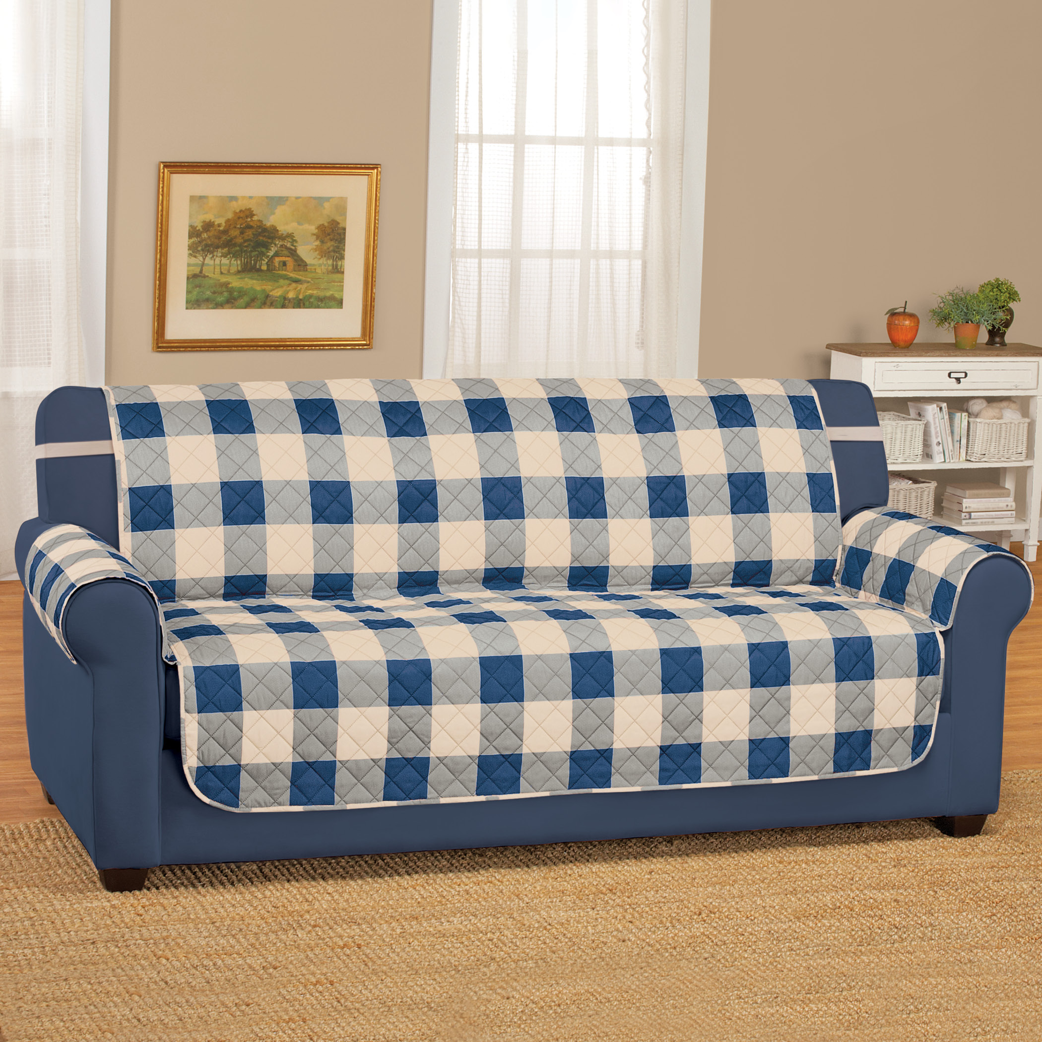Blue Buffalo Check Sofa | Baci Living Room