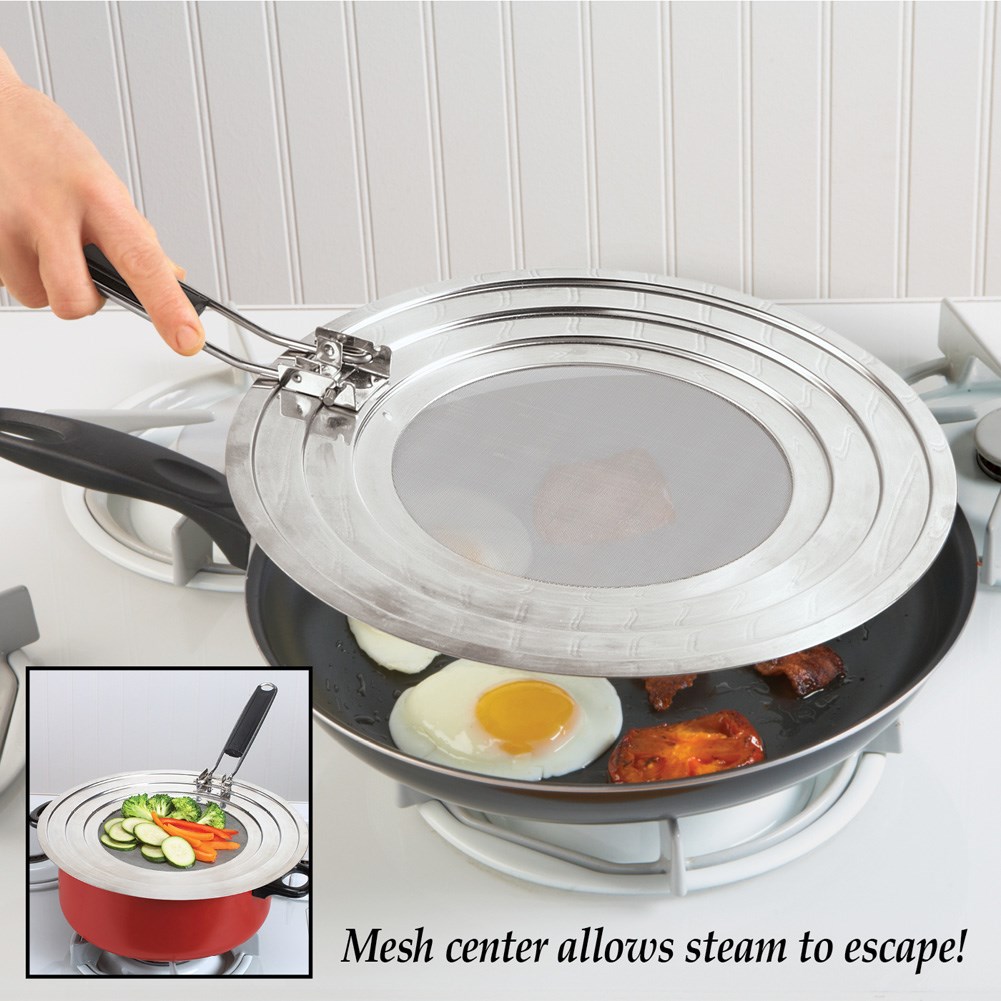 Cooking Pan Splash Guard with Handle | Collections Etc.