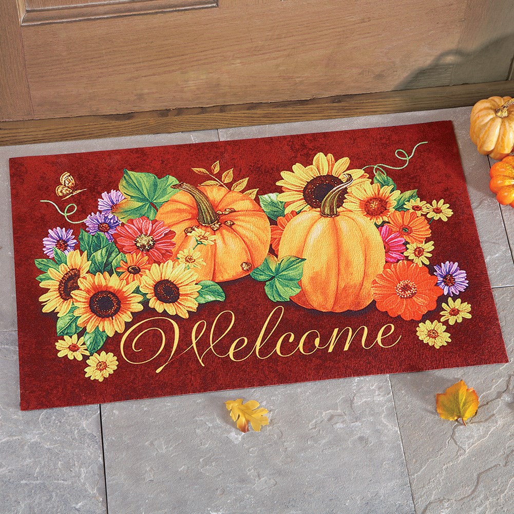 Autumn Welcome Sunflower Door Mat | Collections Etc.