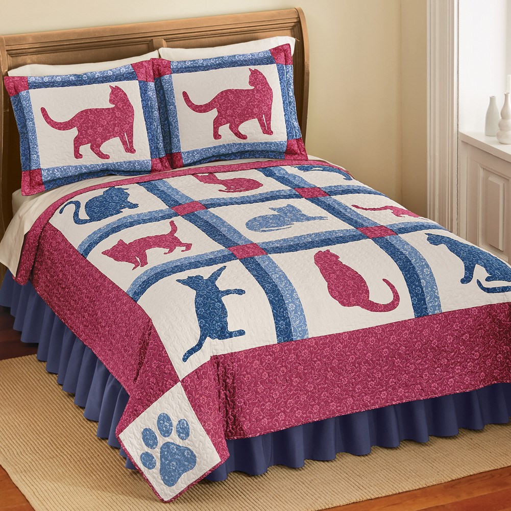 Reversible Cat Patchwork Quilt | Collections Etc.