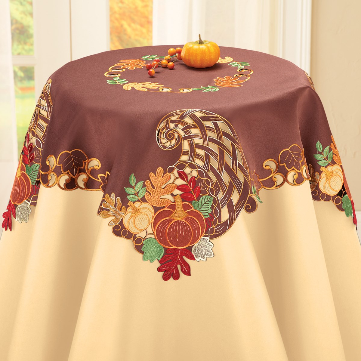 Embroidered Cornucopia Table Linens | Collections Etc.