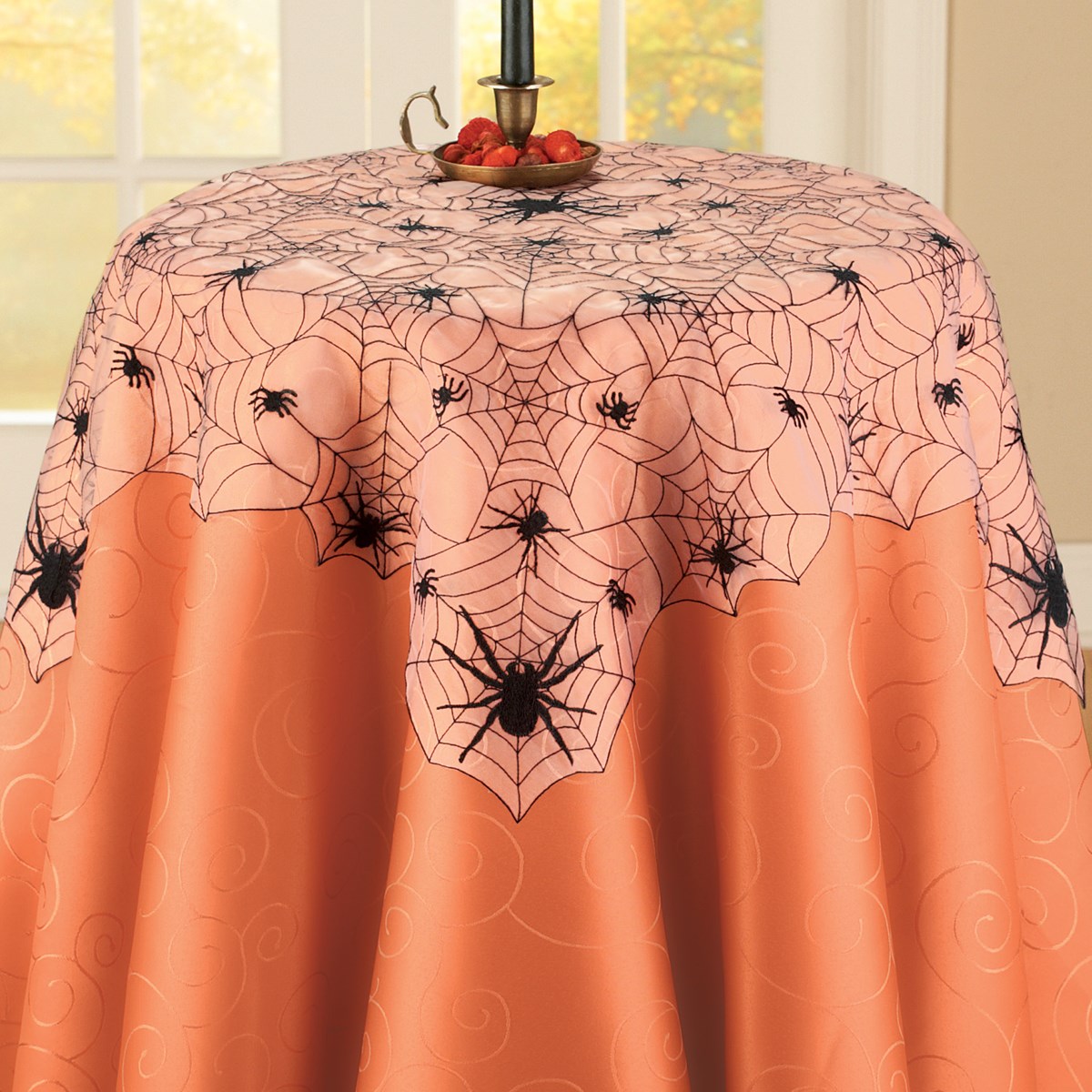 Halloween Spider Web Table Linens | Collections Etc.