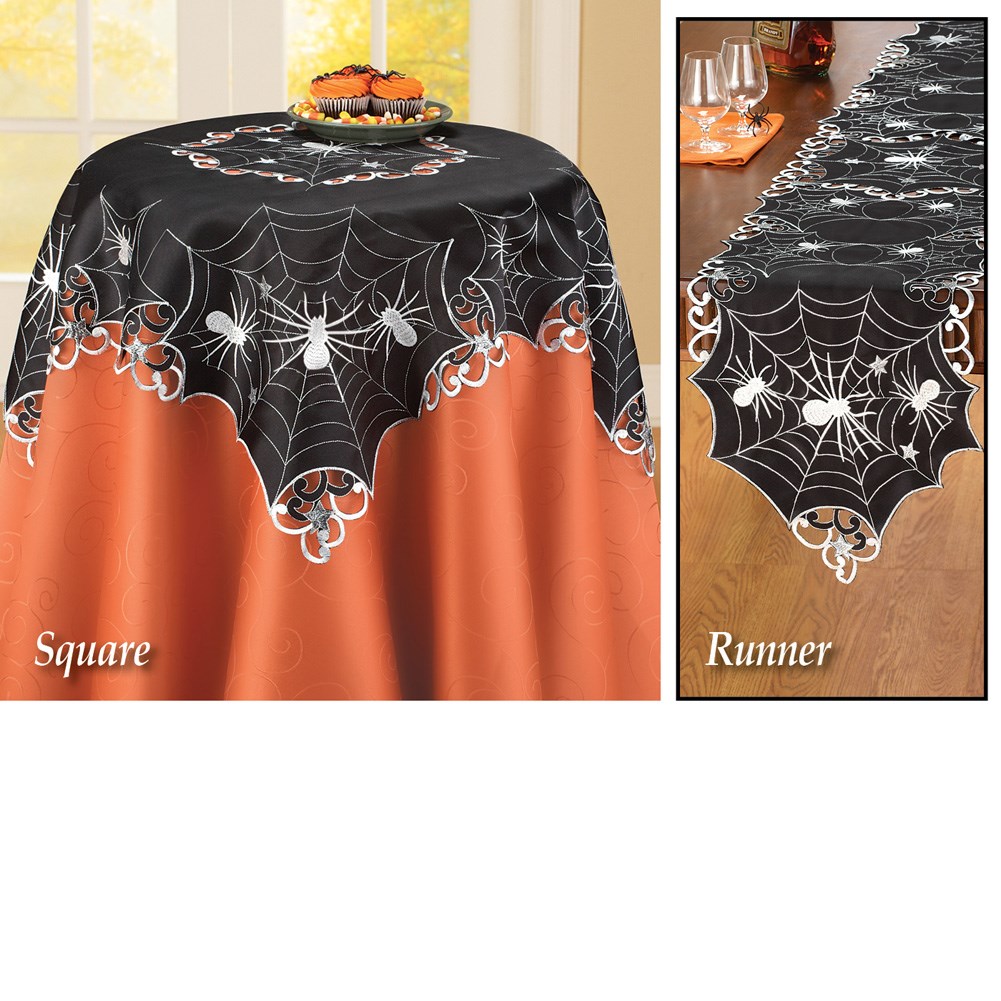 Halloween Creepy Spiders Table Linens | Collections Etc.