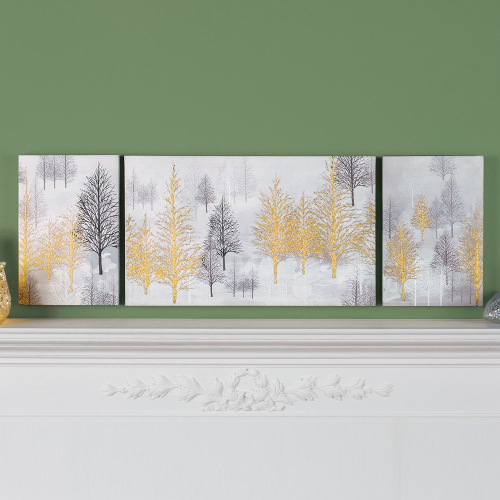 Winter Trees Wall Art Panels - Set of 3 | Collections Etc.