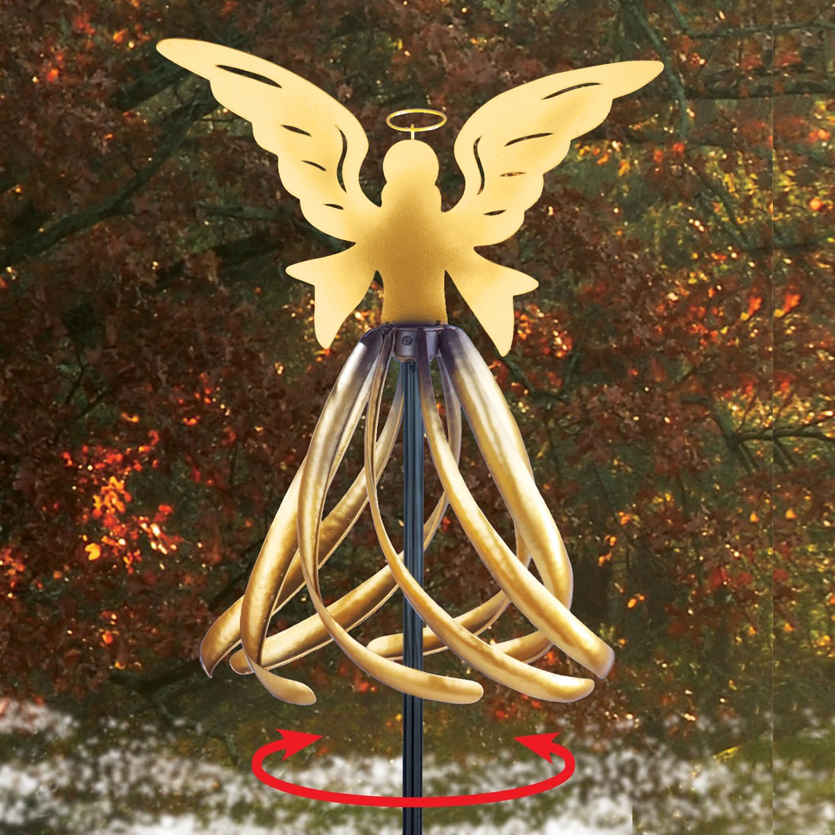 Golden Angel Wind Spinner Garden Stake | Collections Etc.