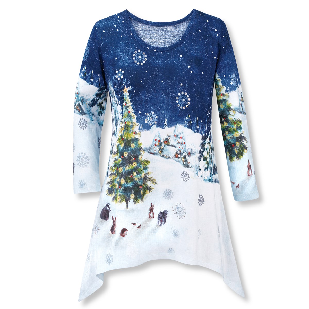 Woodland Winter Scene Christmas Tunic | Collections Etc.