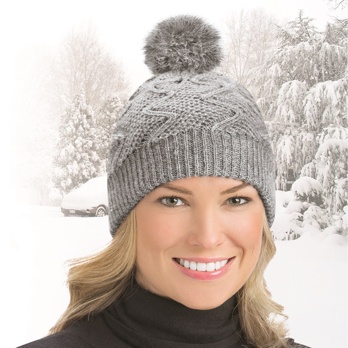 Soft Knit Pom Pom Winter Hat | Collections Etc.