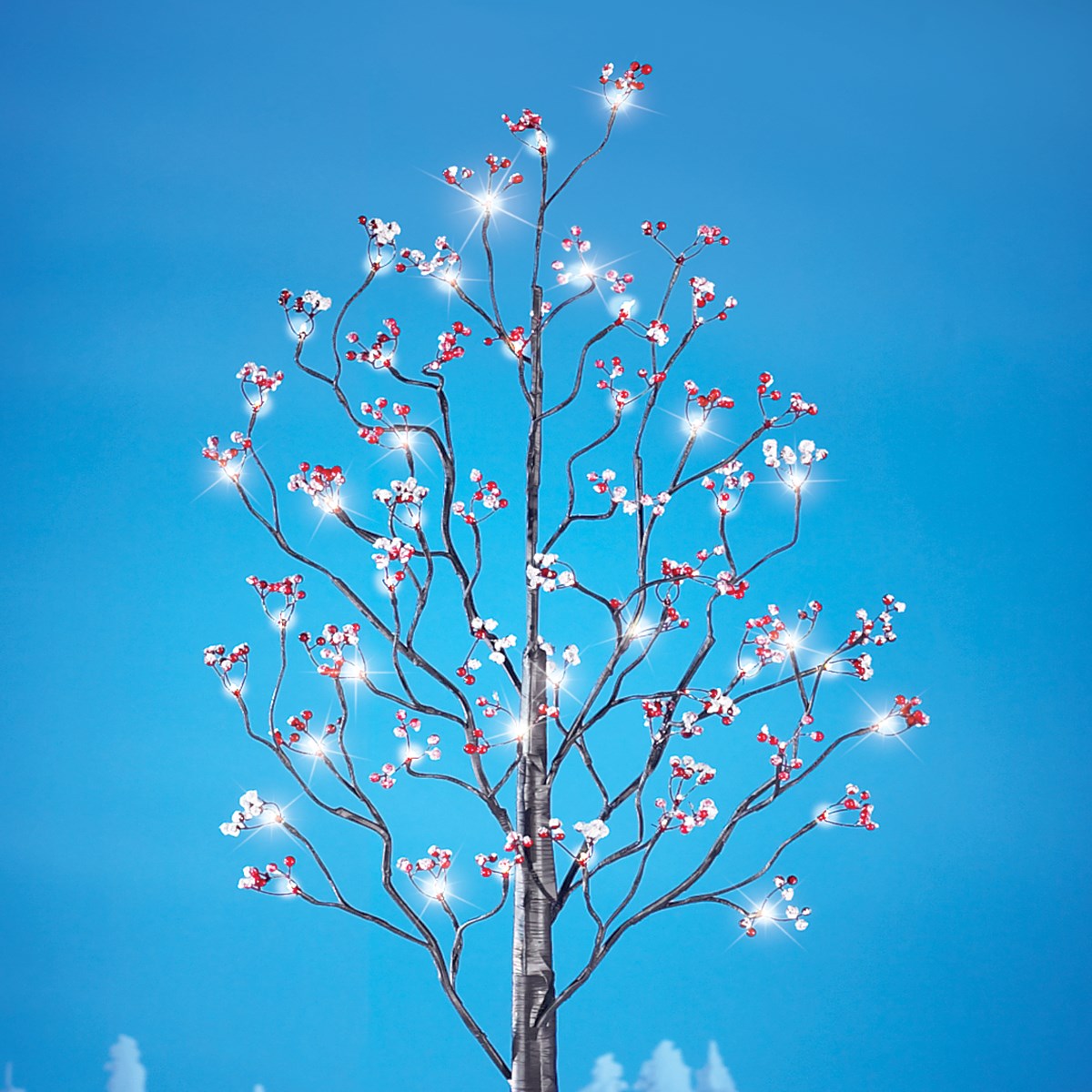 Lighted Solar Tree with Berries Christmas Decoration | Collections Etc.