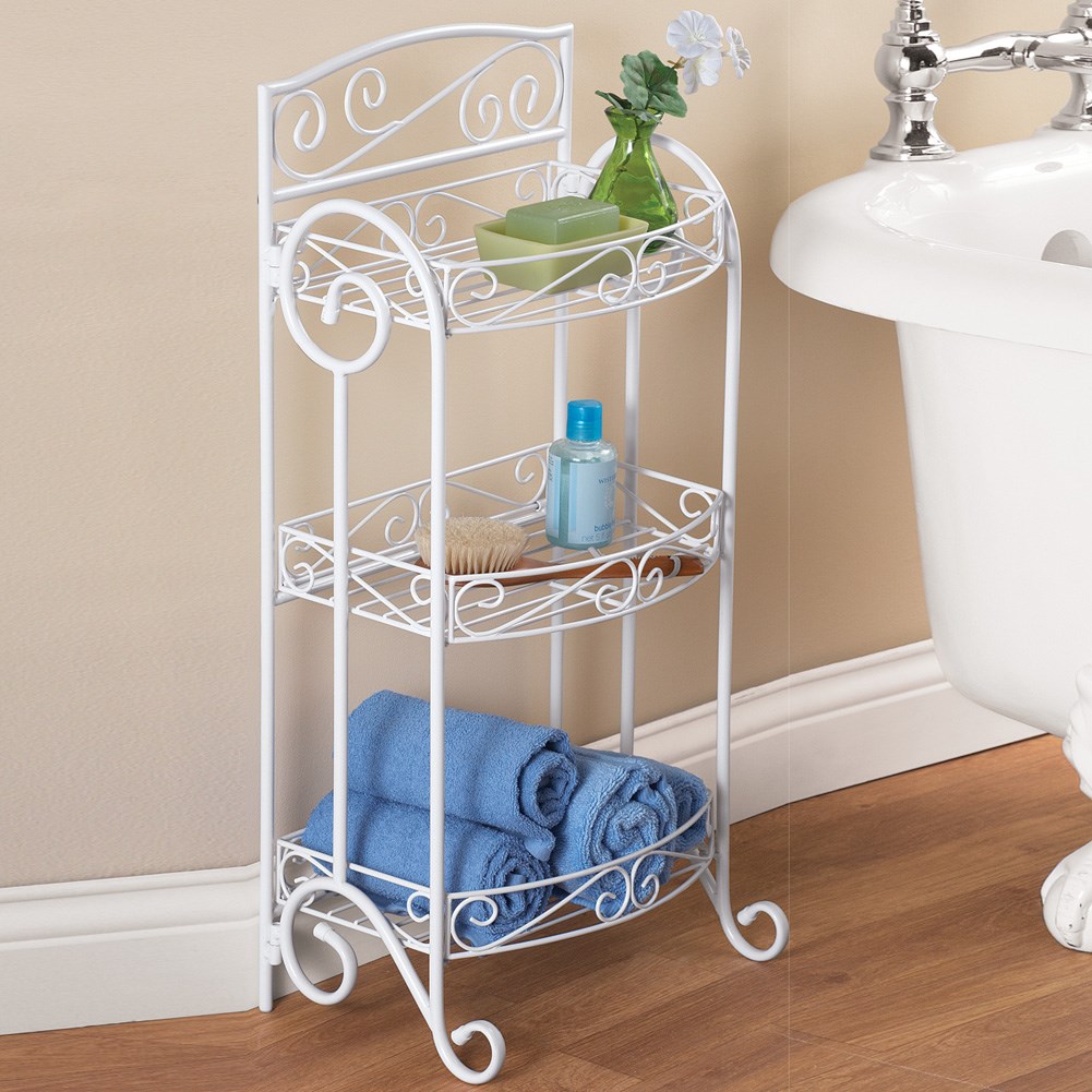 Bathroom Towel Storage Rack w/ Scroll Details | Collections Etc.