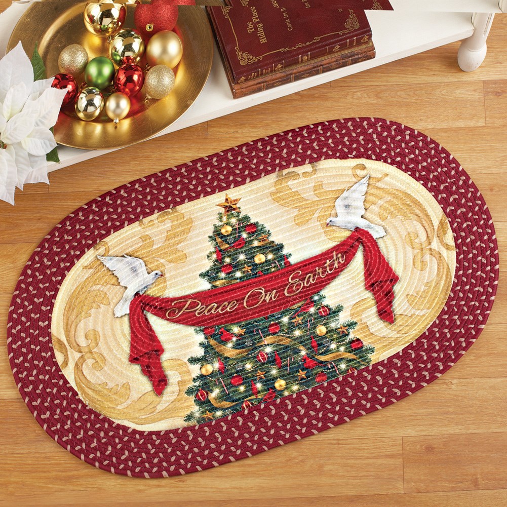 Christmas Tree Inspirational Braided Rug | Collections Etc.