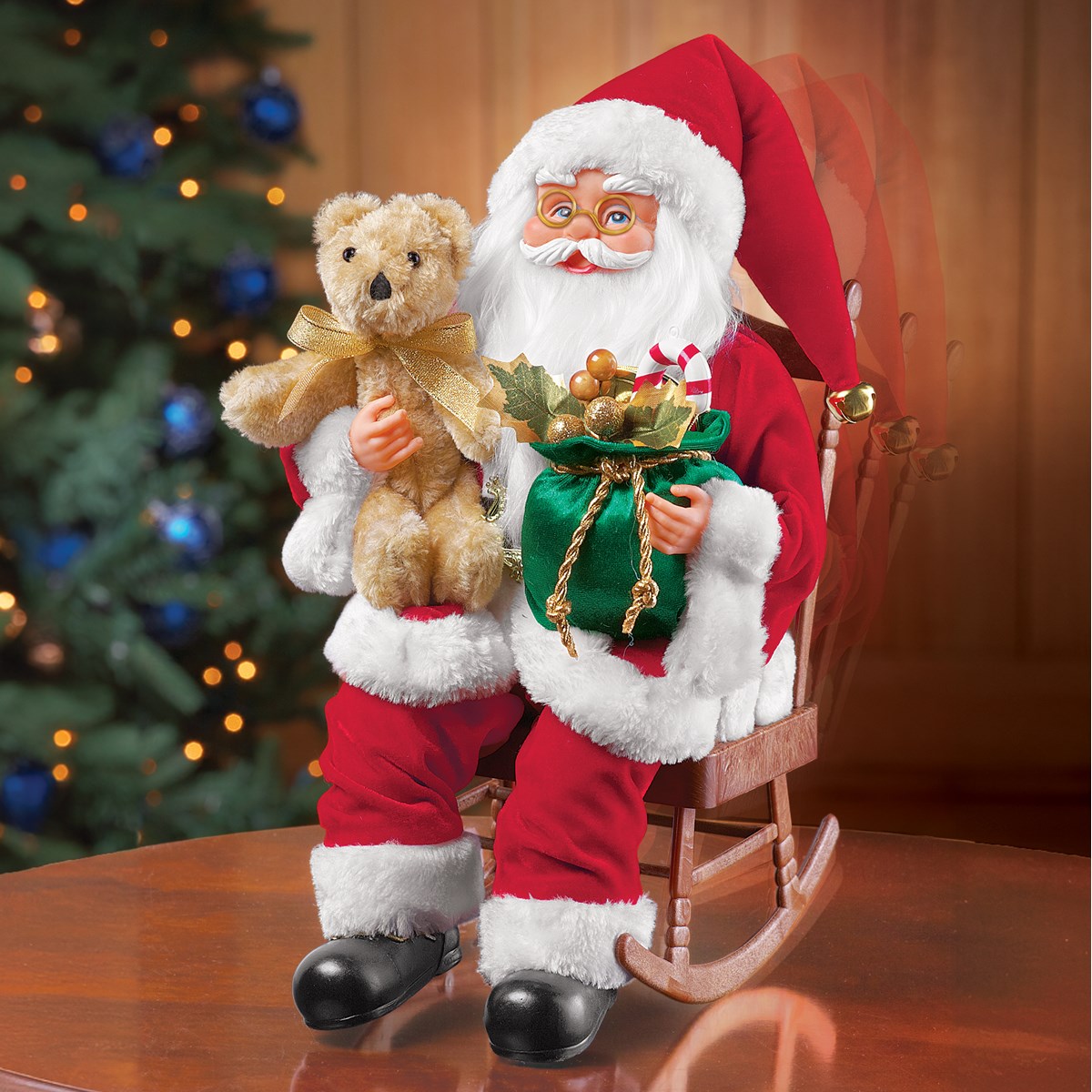 Musical Santa Claus Figure in Rocking Chair | Collections Etc.