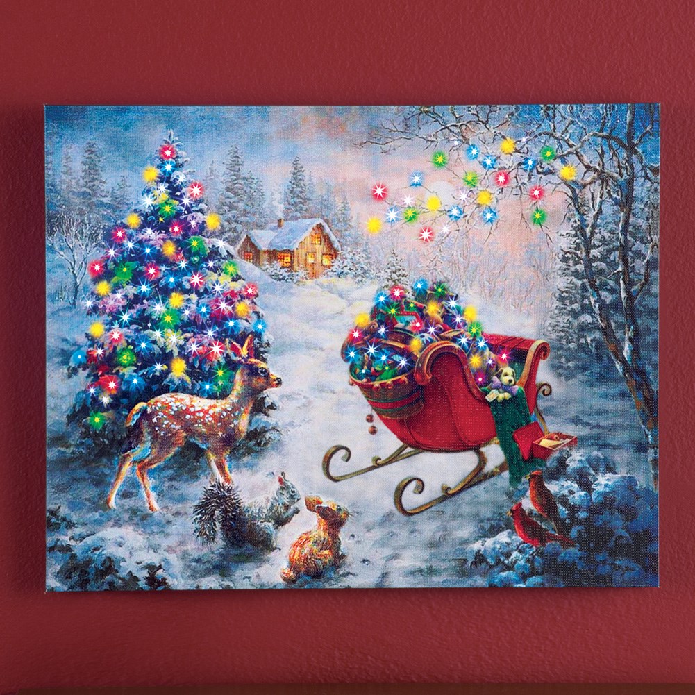 Christmas Forest Lighted Wall Canvas | Collections Etc.